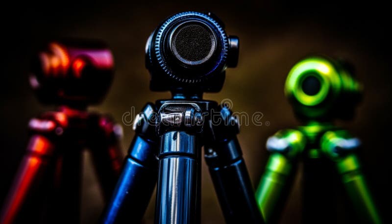 The Photographer Aimed His Camera Flash at the Illuminated Stage ...