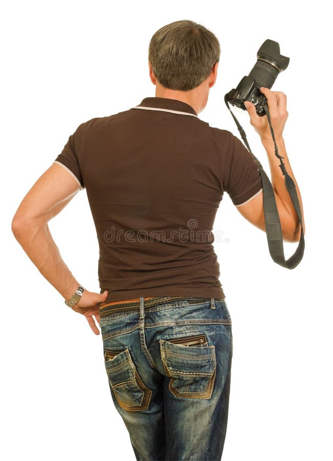 Photographer Back, Isolated. Stock Photo - Image of figure, shape: 34282836