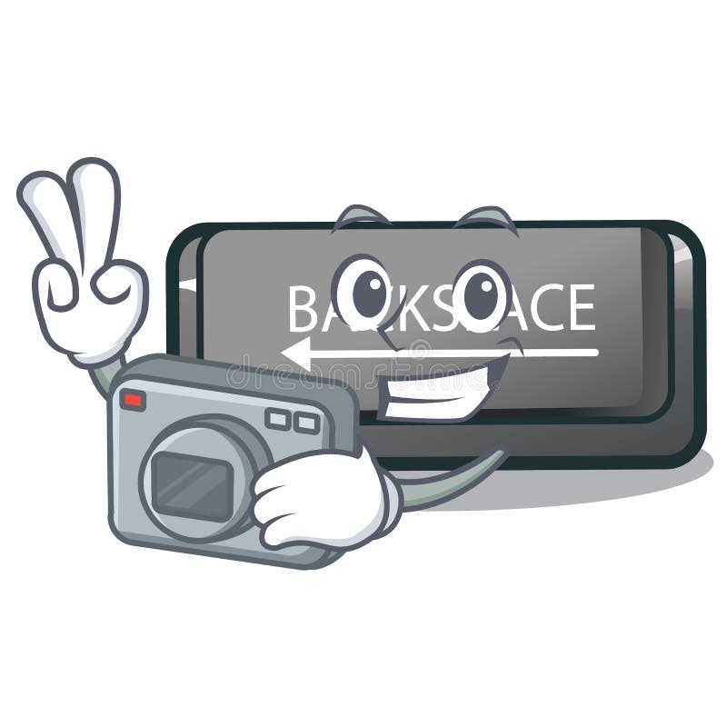 Photographer Backspace Button Installed on Cartoon Keyboard Stock ... Photographer Backspace Button Installed on Cartoon Keyboard Stock ...