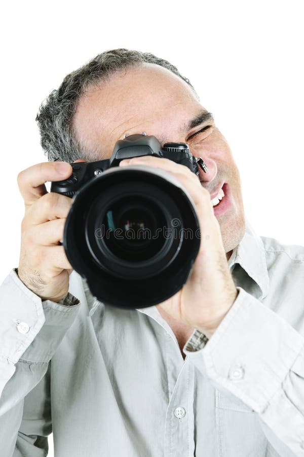 Photographer with camera stock photo. Image of caucasian - 24516488