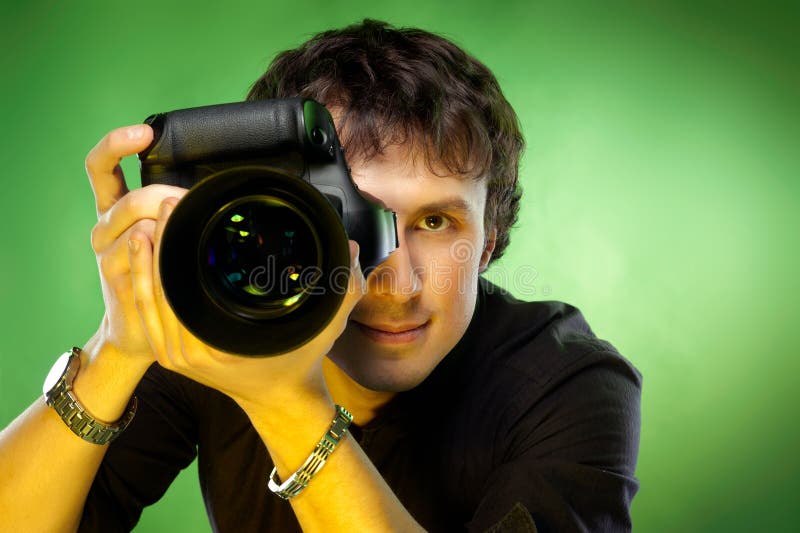 Photographer with camera stock image. Image of portrait - 24777109