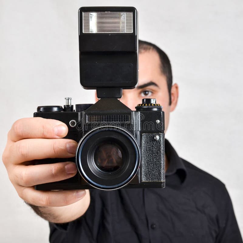 Photographer and camera stock photo. Image of shooting - 38318590
