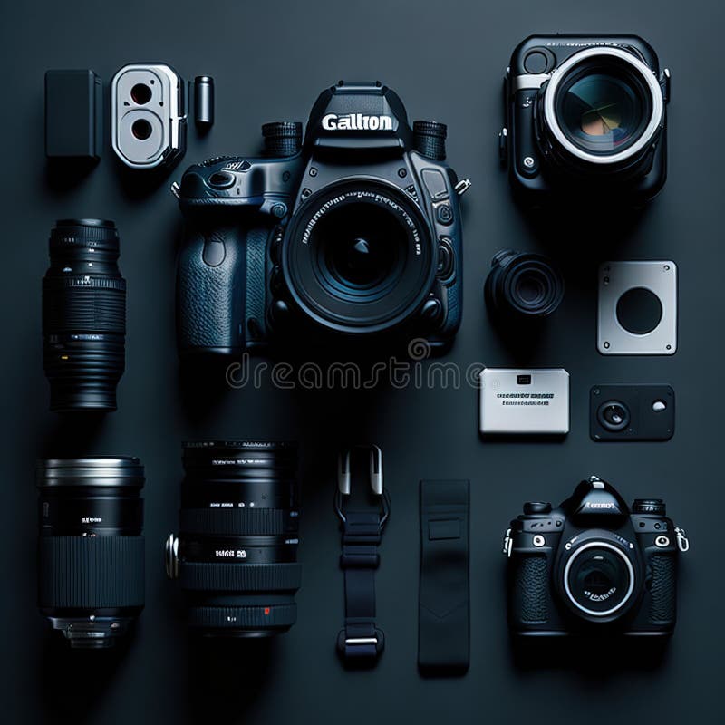 Photographer Camera and Accessories Stock Illustration - Illustration ...