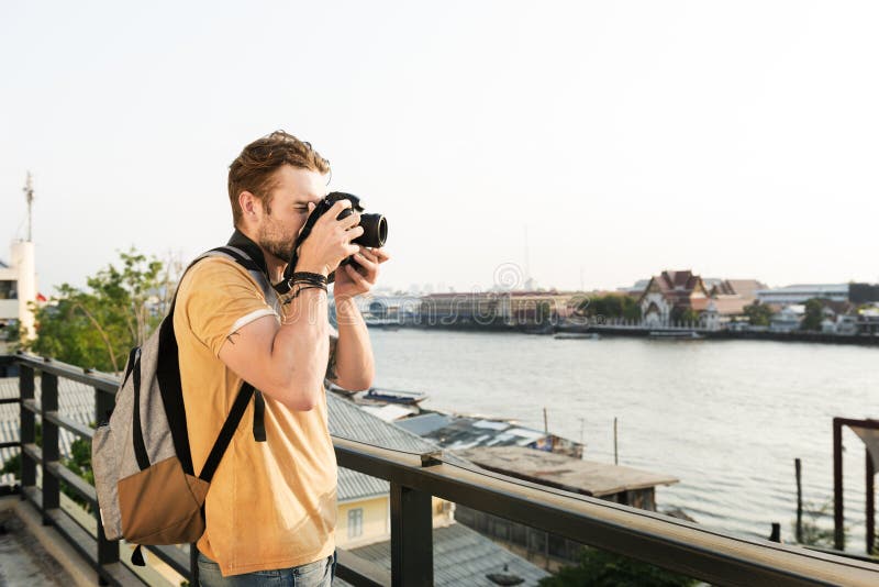 Photographer Camera DSLR Shooting Journalist Concept Stock Image ...