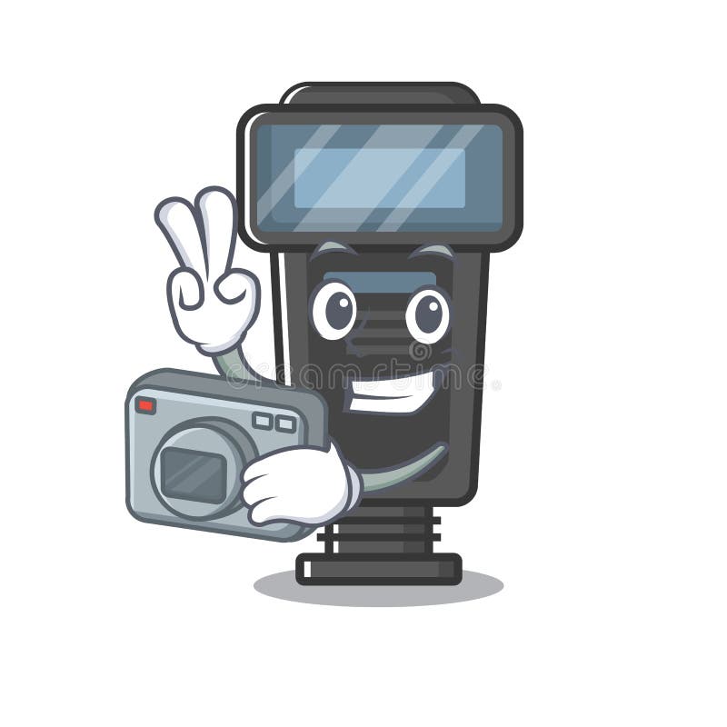 Photographer Camera Flash in a Cartoon Bag Stock Vector - Illustration ...