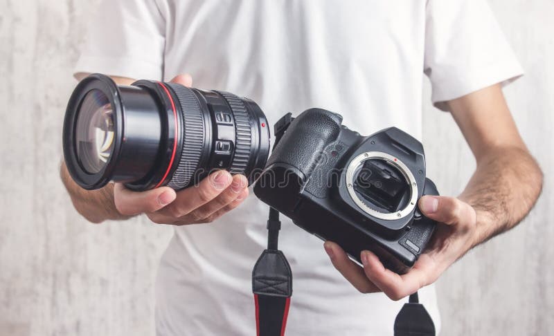 Photographer with a Camera. Lifestyle, Work Stock Photo - Image of ...