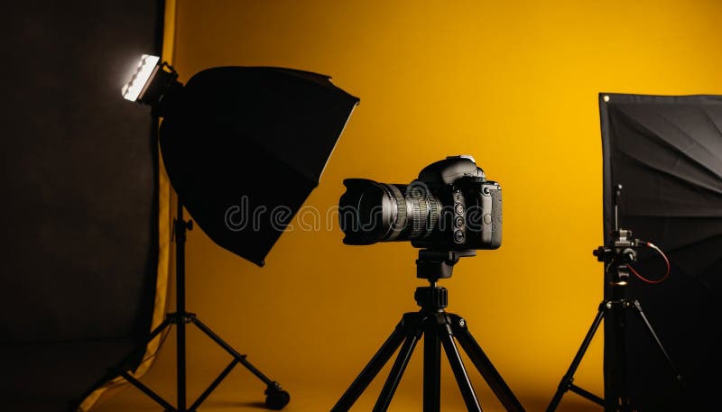 Flash Spotlight Shining on a White Wall. Stock Photo - Image of studio ...