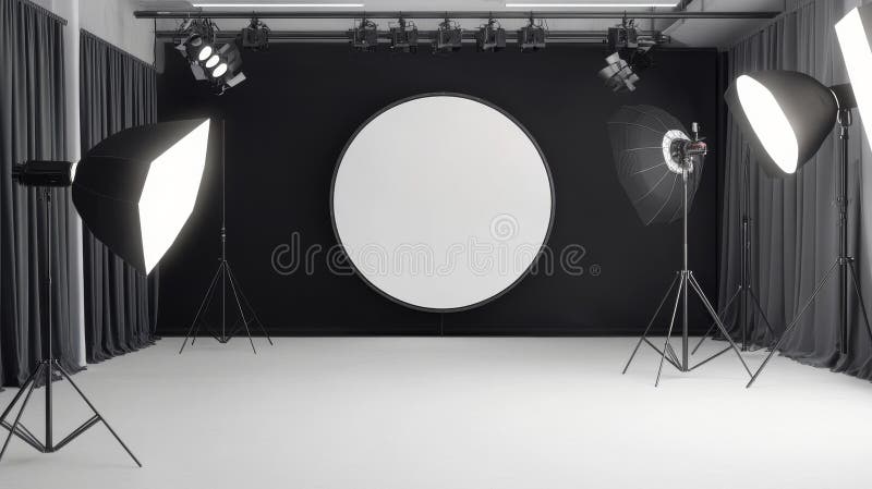 A Photographer Captures a Model in a Studio Setup with Dramatic ...
