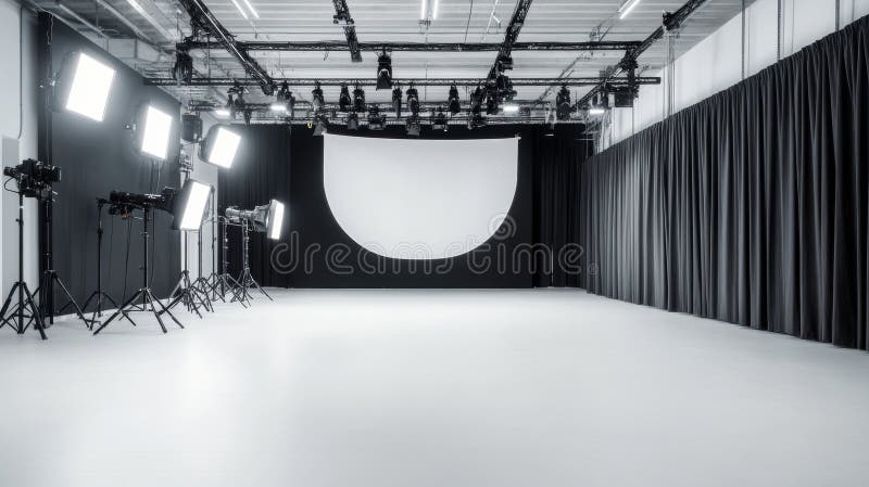 A Photographer Captures a Model in a Studio Setup with Dramatic ...
