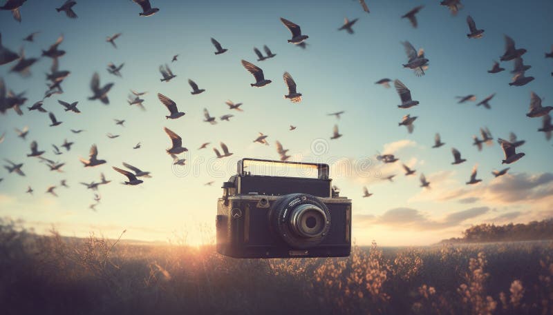 Photographer Captures Autumn Forest with Old Fashioned Camera Generated ...