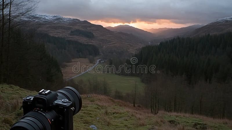 Photographer Captures Sunset Valley Vista Stock Image - Image of rural ...