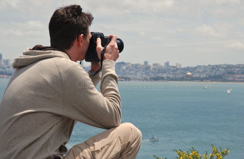 A Photographer Capturing The View Stock Photo - Image of active, view ...