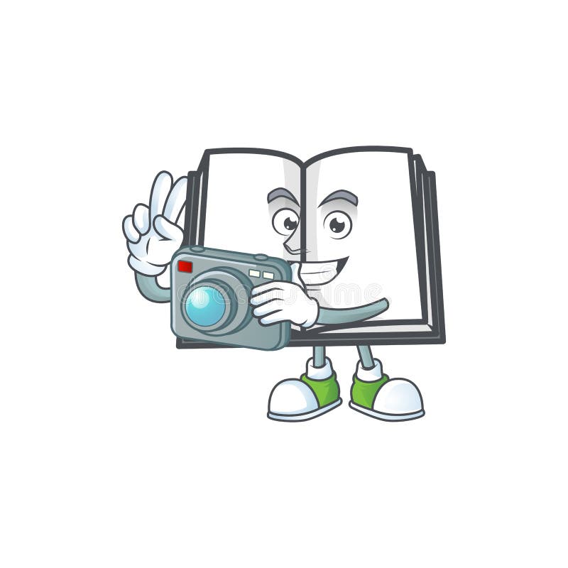 Photographer Cartoon Open Book with Cartoon Shape Stock Vector ...