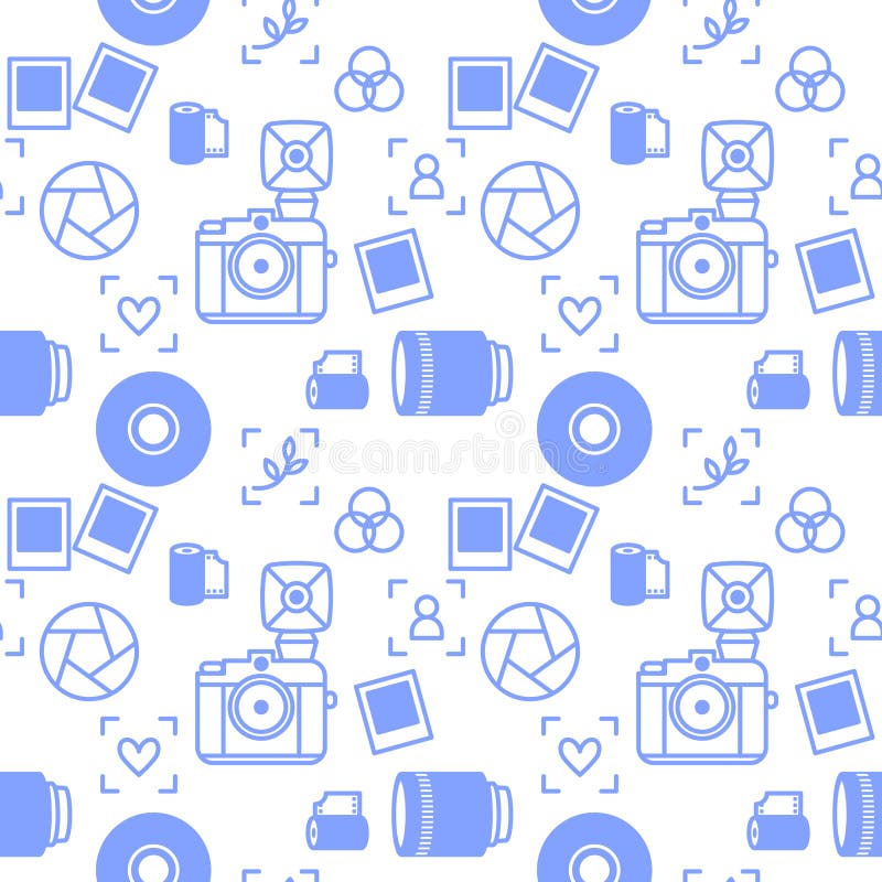 Photographer Devices Seamless Pattern Stock Vector - Illustration of ...