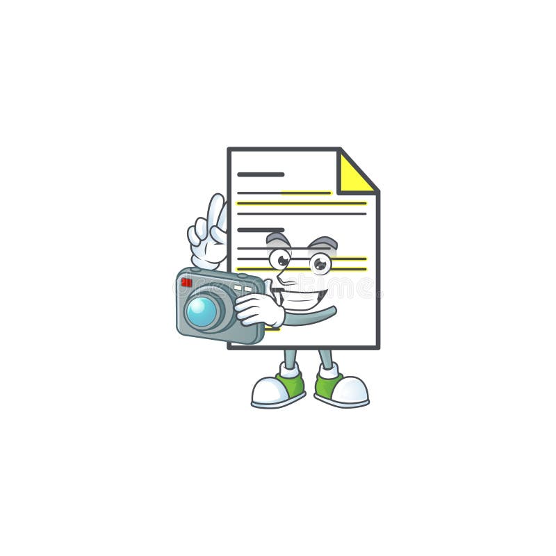 Photographer Document Template with Cartoon Character Shape Stock ...