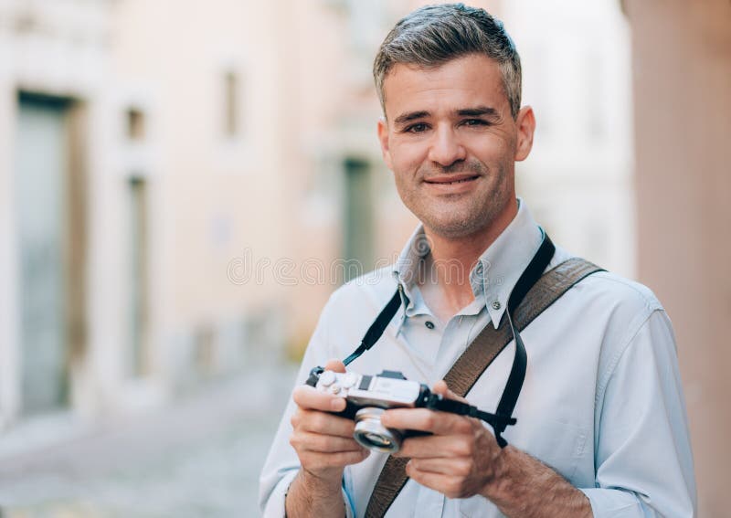 Photographer Exploring a City Stock Image - Image of photographer ...