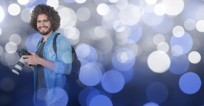 Photographer in Front of Lightshotographer in Front of Lights Stock ...