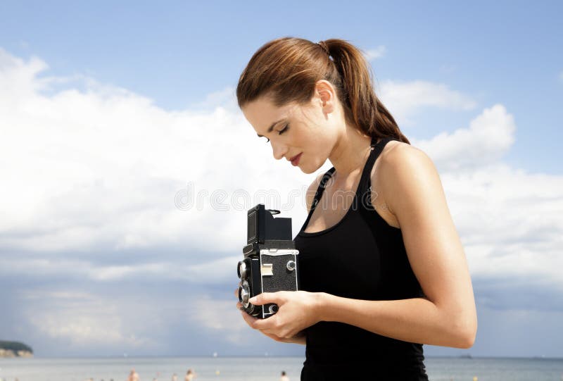 Photographer girl stock photo. Image of adult, hair, camera - 27207992