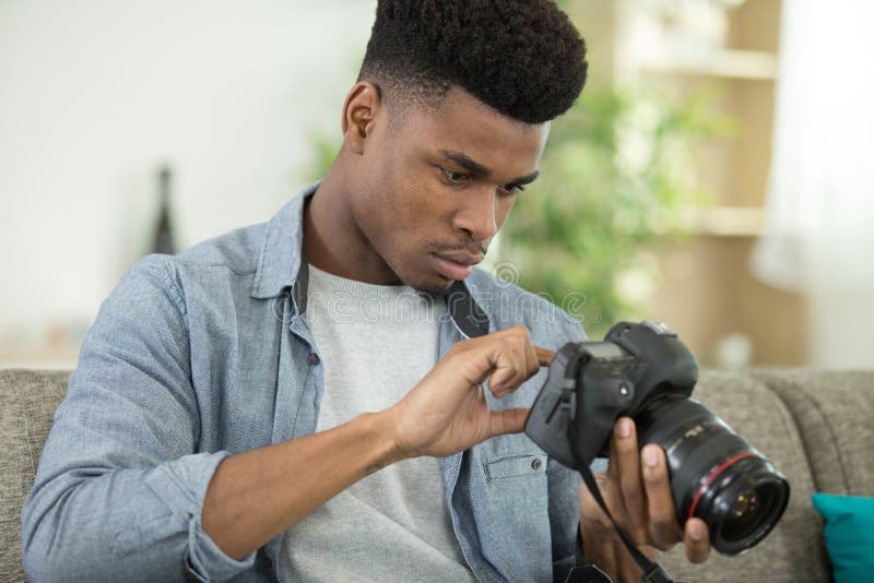 Photographer Having Break during Photo Shoot Stock Photo - Image of ...