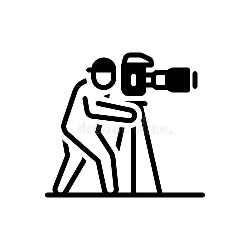 Black Solid Icon for Photographer, Camera and Photo Stock Illustration ...