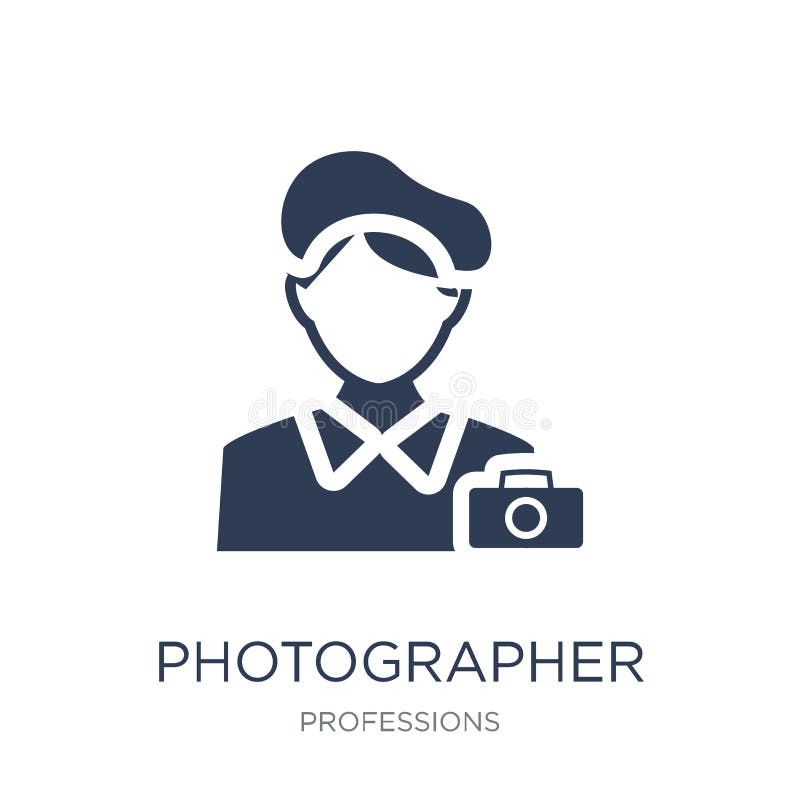 Photographer Icon. Trendy Flat Vector Photographer Icon on White Stock ...