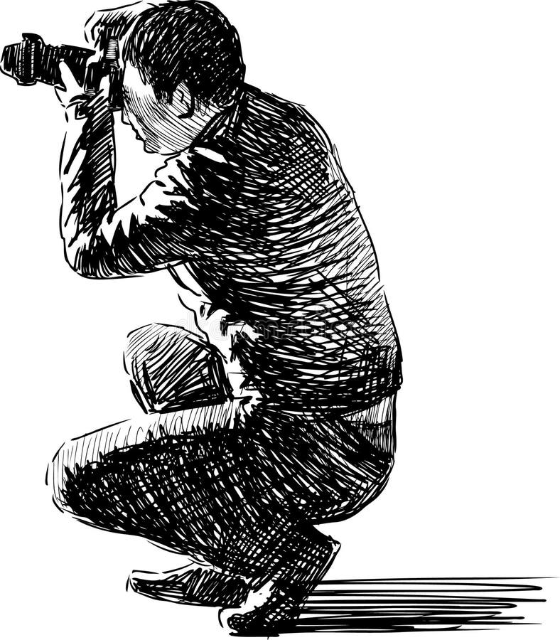 Photographer making photos stock vector. Illustration of white - 30765725