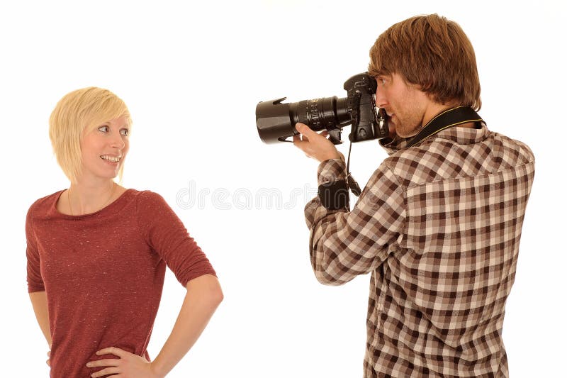 Photographer with model stock photo. Image of photographic - 22522240