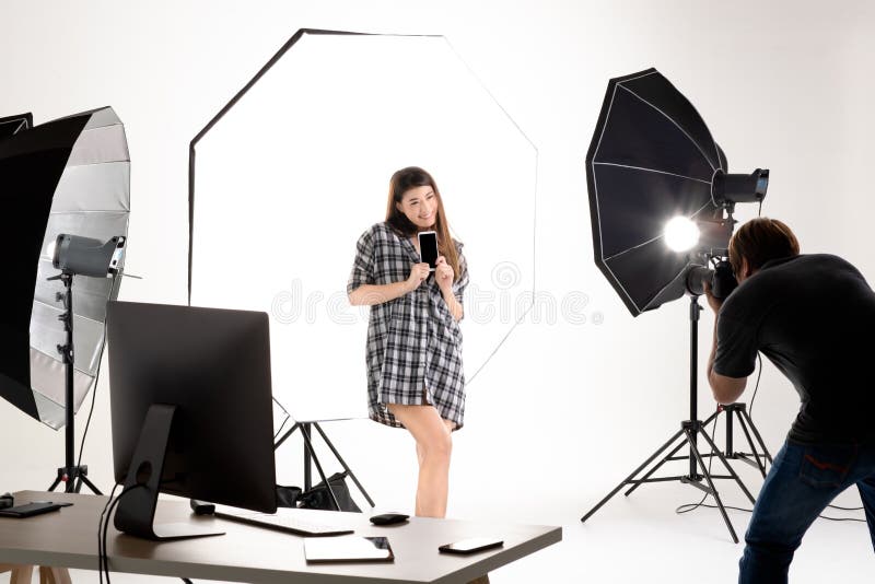 Lighting in the studio stock photo. Image of grey, inside - 35281784