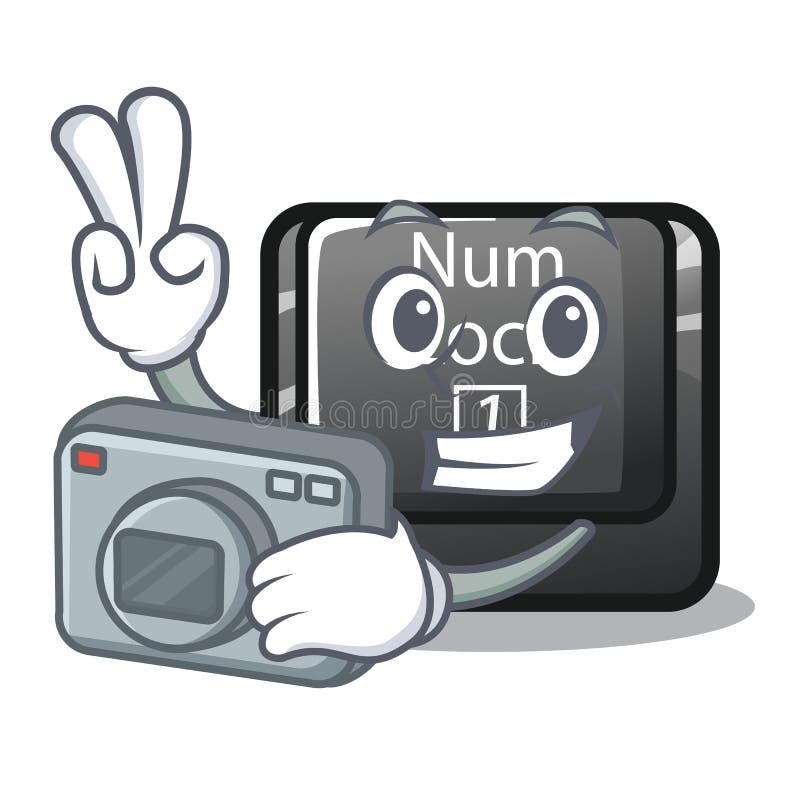 Photographer Num Lock Installed on Cartoon Computer Stock Vector ...