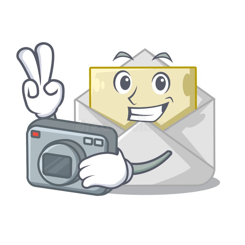 Photographer Open Envelope on Cartoon Shape Blank Stock Vector ...