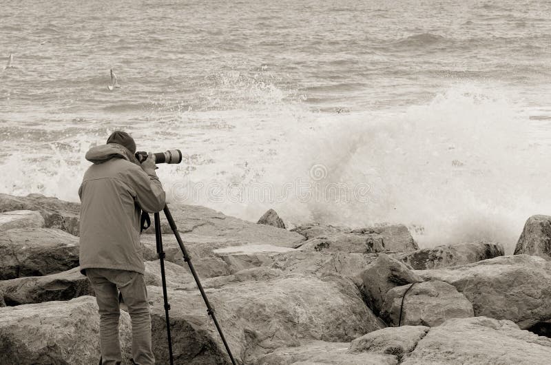 Man watching the storm stock photo. Image of reel, nature - 14825506