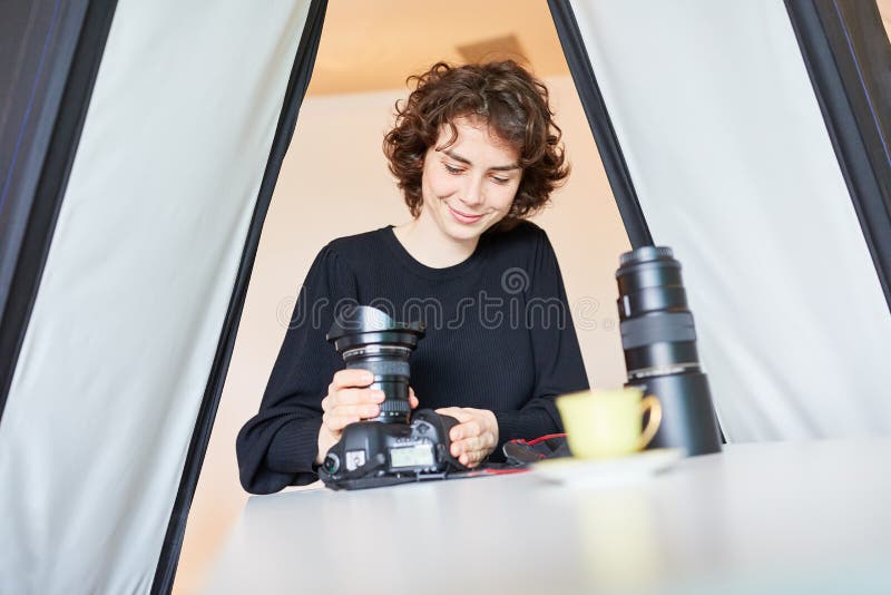 Photographer Preparing a Camera Stock Photo - Image of independence ...