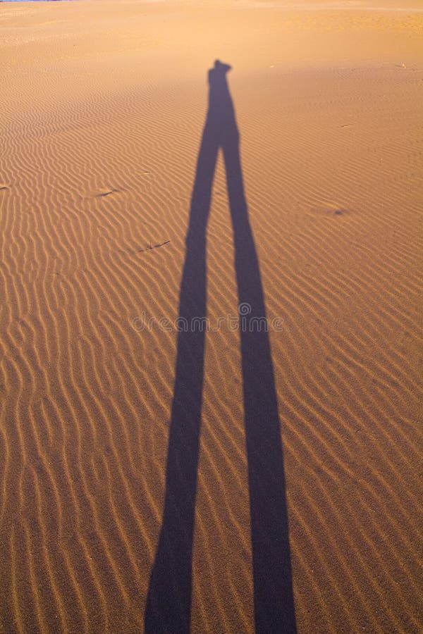 Photographer Silhouette on the Sand. Stock Image - Image of sand, long ...