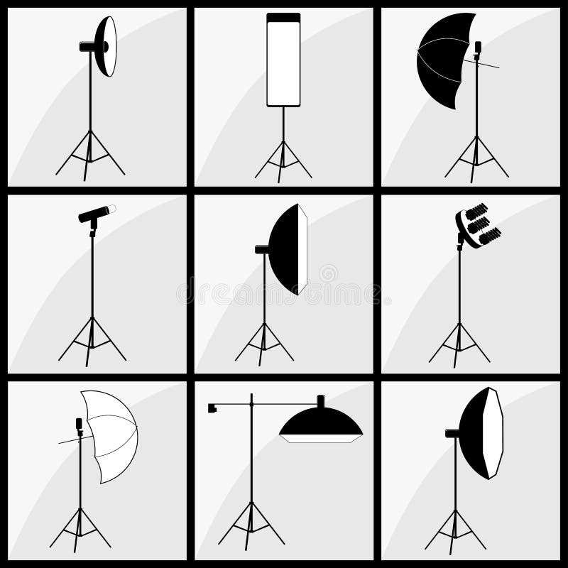 Photographer Studio Lighting Set Stock Vector - Illustration of hobby ...
