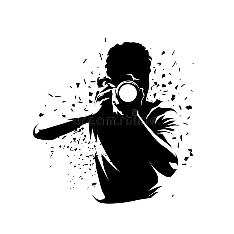 Photographer Takes Pictures, Vector Logo. Front View Stock Vector ...