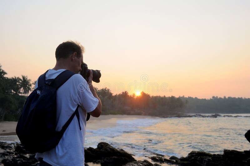 Photographer Taking Photos at the Beach Stock Photo - Image of ocean ...