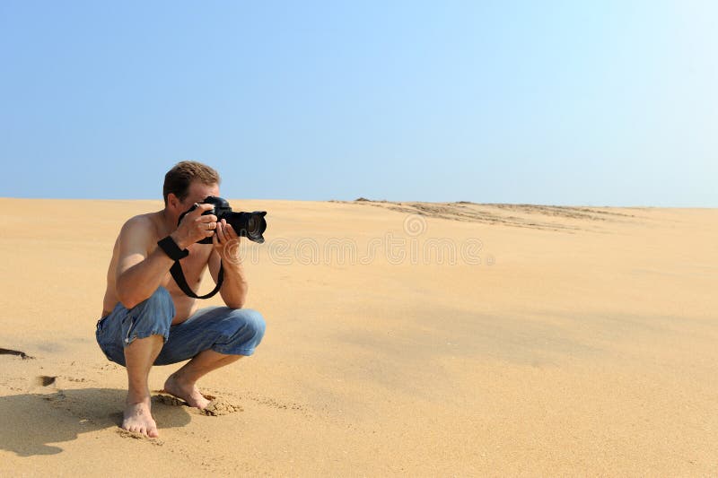 Photographer Taking Photos at the Beach Stock Image - Image of ...
