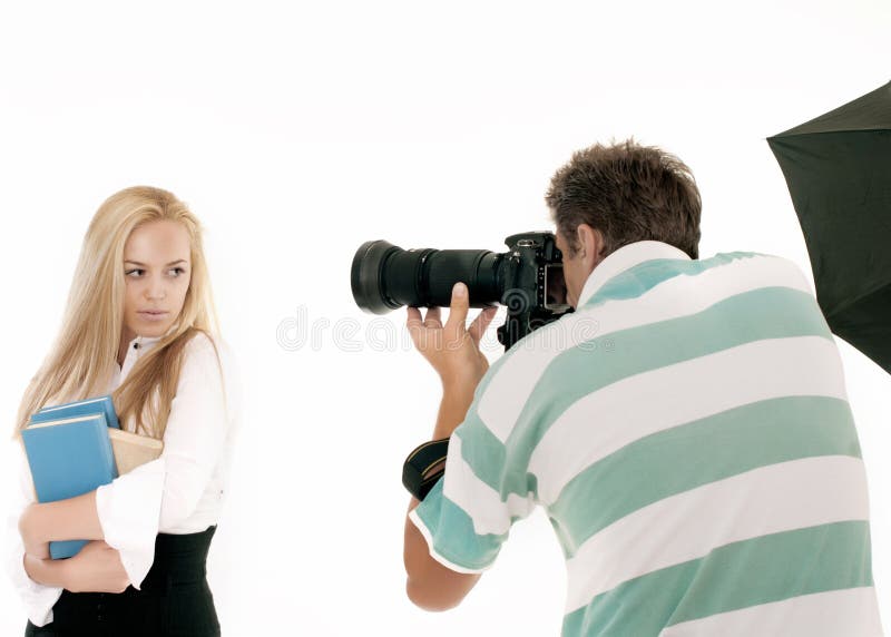 Photographer Taking Pictures of a Model Stock Image - Image of ...