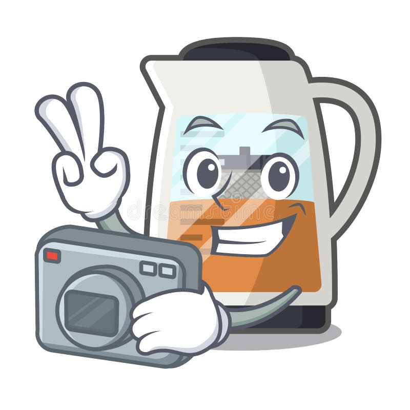 Photographer Tea Maker is Served in Cartoon Bottle Stock Vector ...
