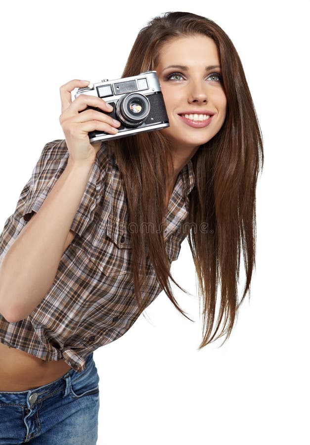 Photographer Woman is Waiting for the Shot Stock Photo - Image of ...