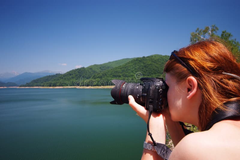 Photographer at work stock photo. Image of holding, objective - 5885868