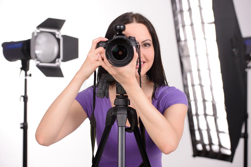 Photographer at Work stock photo. Image of model, lifestyle - 42668500