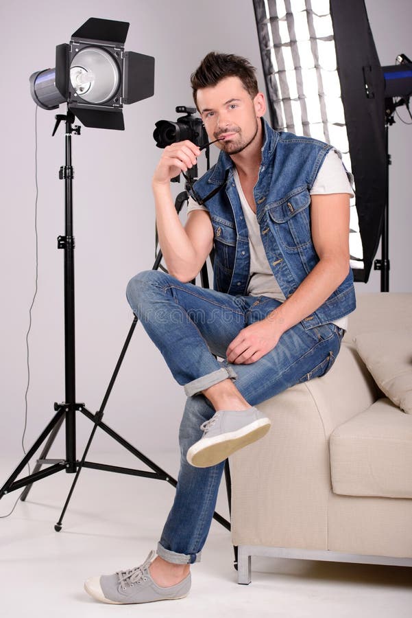 Photographer at Work stock photo. Image of model, lifestyle - 42668500