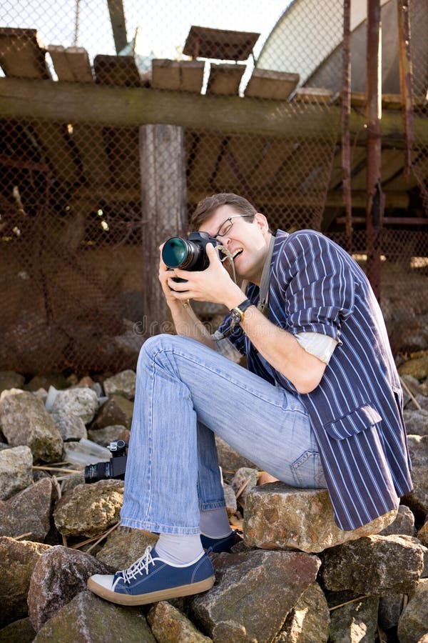 Photographer Work with Camera Stock Image - Image of people, person ...