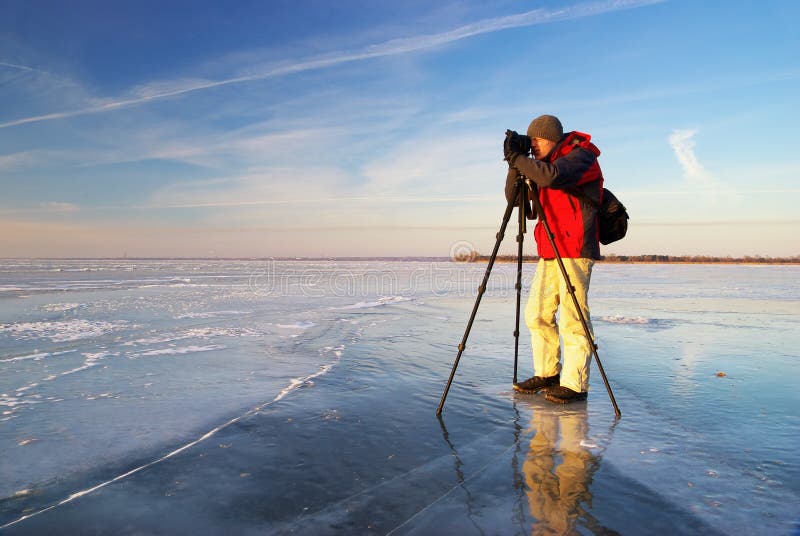 Photographer on work stock image. Image of frozen, melting - 31280531