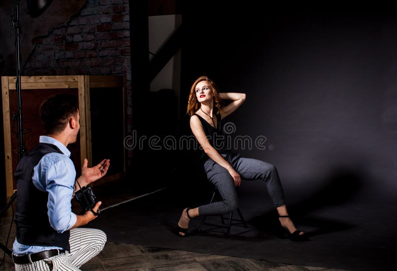 Studio Photosession Process Stock Image - Image of adult, desire: 120221521