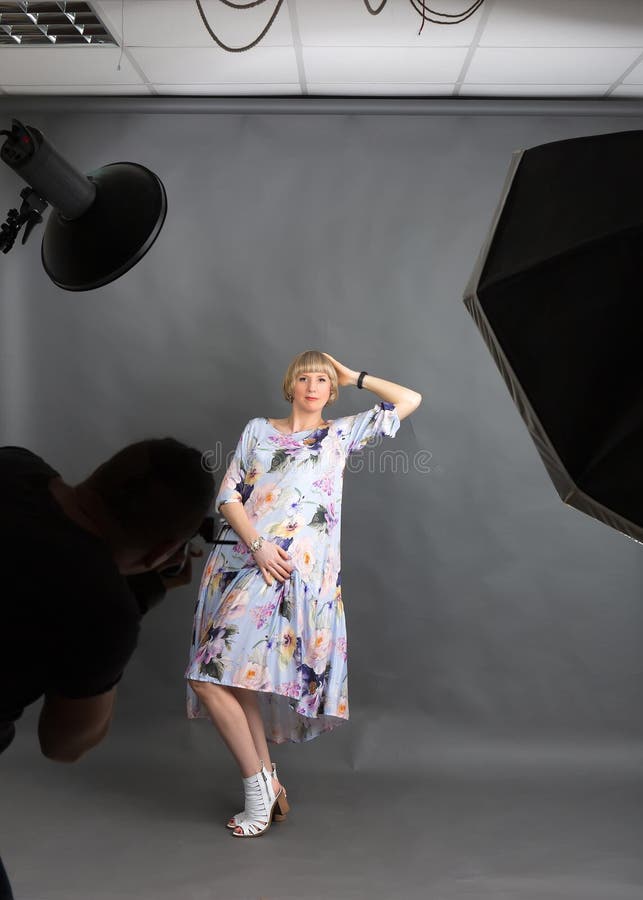 Photographer Works with a Client in the Studio Stock Image - Image of ...