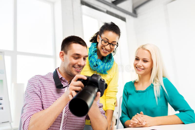 Photographers with Camera at Photo Studio Stock Photo - Image of ...