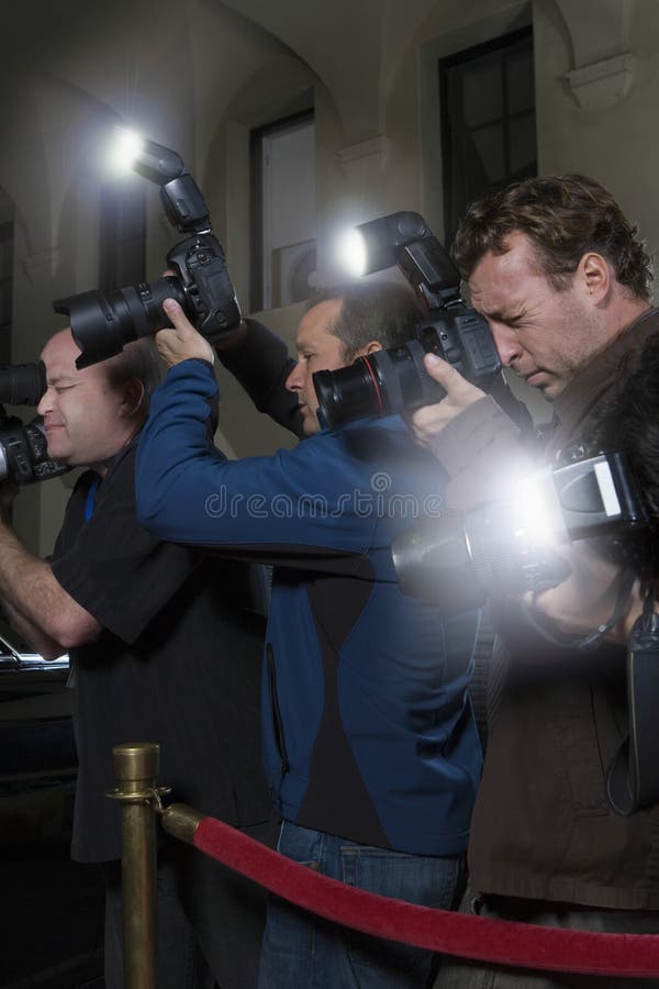 Photographers at Media Event Stock Image - Image of barrier, outdoors ...