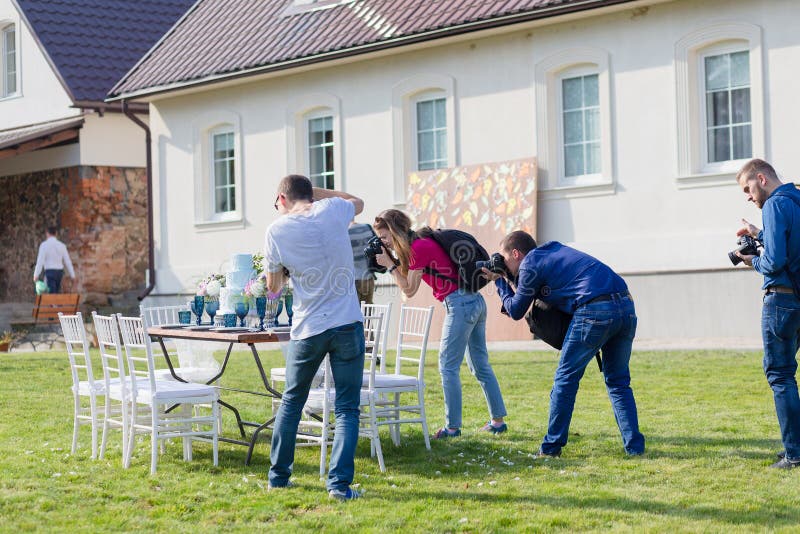Photographers Shoot Decorated for Wedding Elegant Dinner Table ...